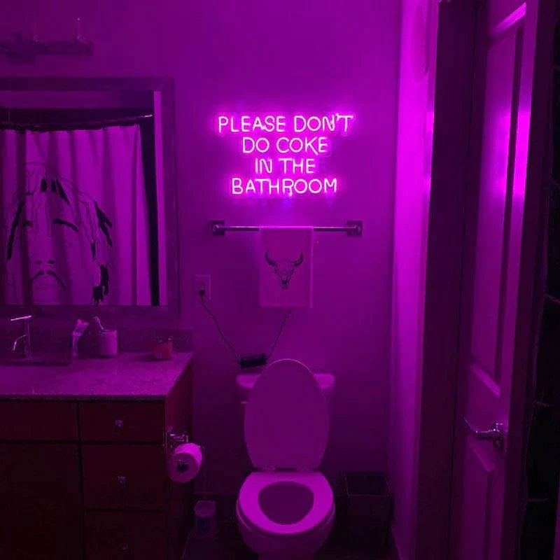 Please Don't Do Coke in the Bathroom Neon Sign – BAJE HOME