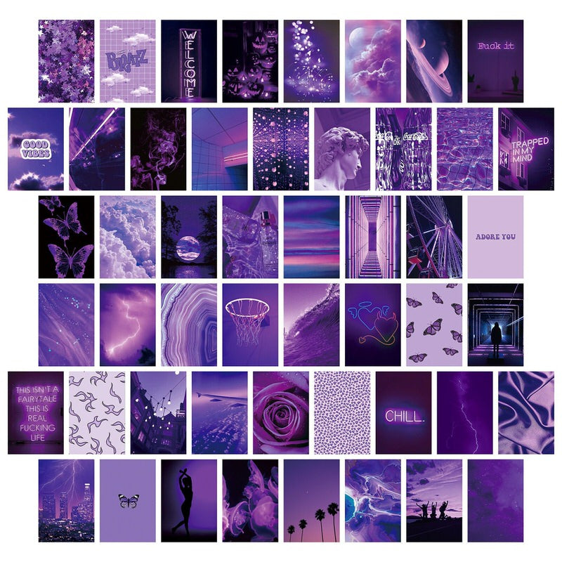 Purple Neon Wall Collage Cards – BAJE HOME