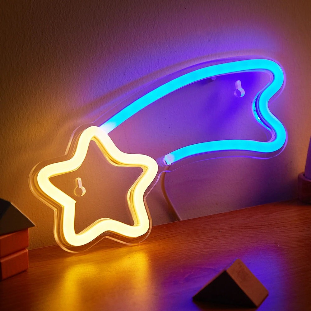 Shooting Star LED Wall Neon Sign – BAJE HOME