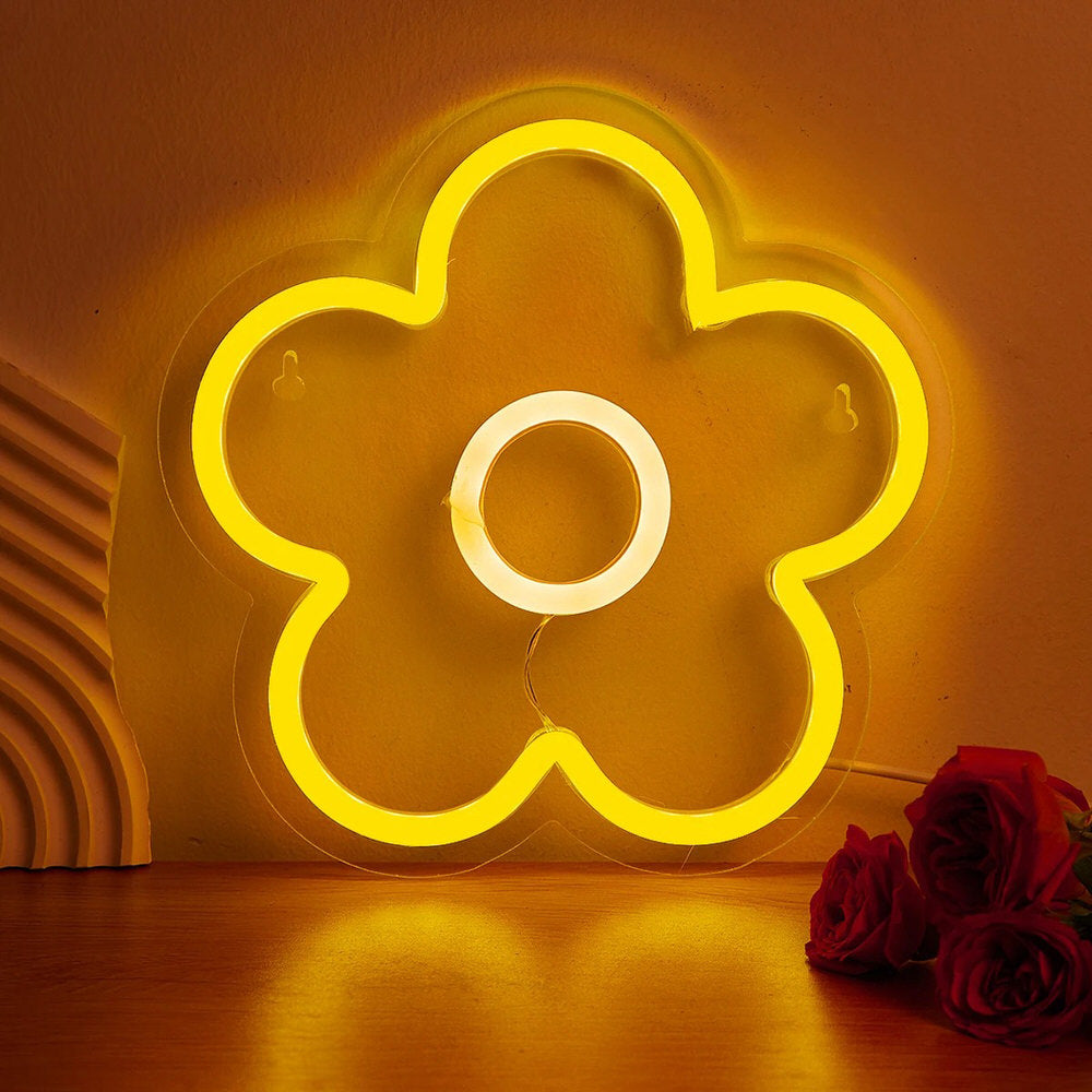 Yellow Flower LED Wall Neon Sign – BAJE HOME